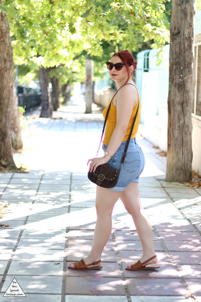 Denim shorts & mustard top | Outfits - Do You Speak Gossip?